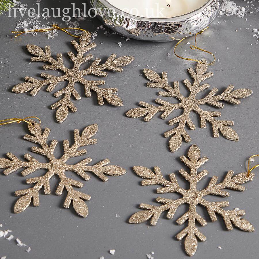Glitter Snowflake Love Glitter Snowflake Tree Topper Gold Sparkling