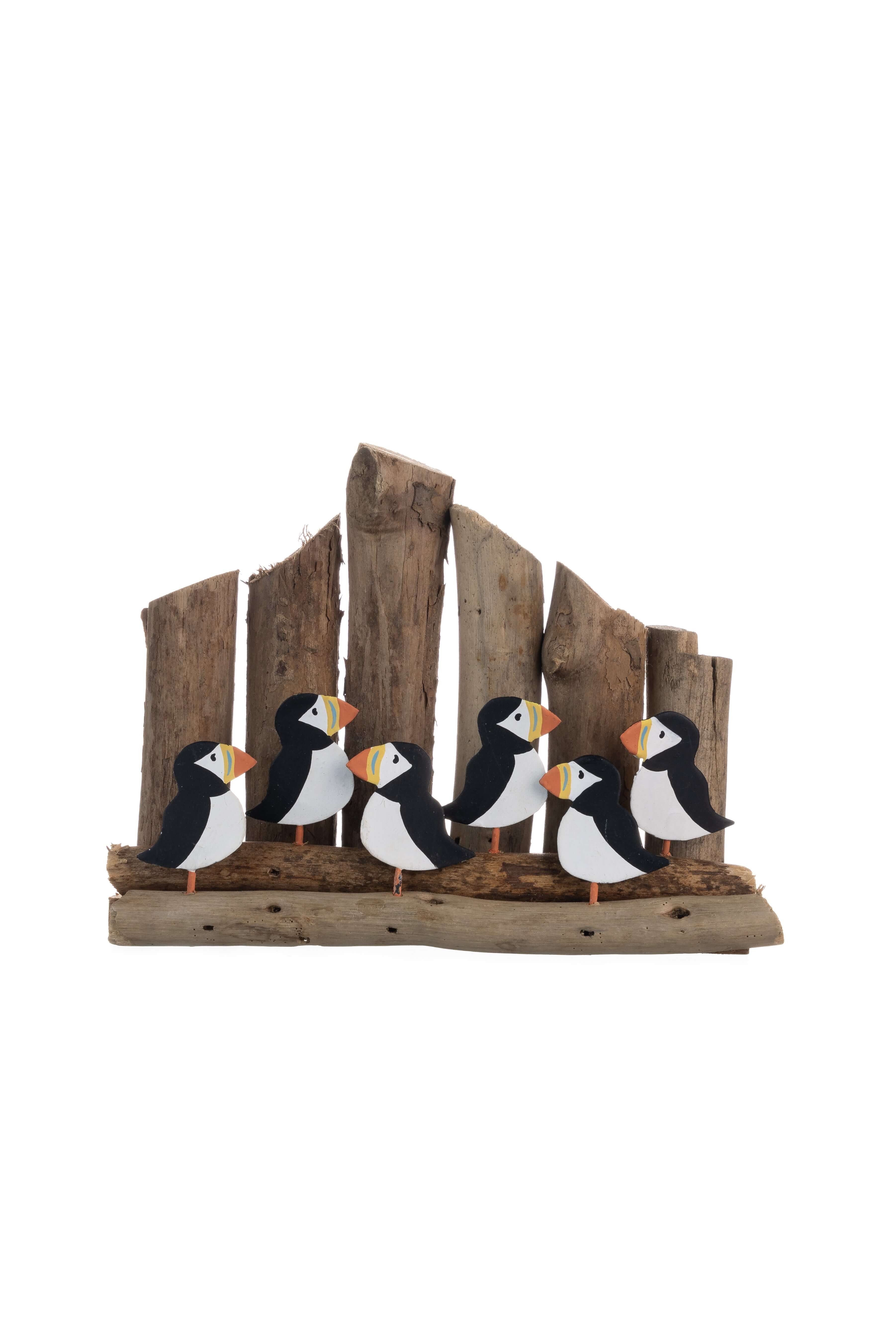 Nautical Puffins with Driftwood Groynes Shelf Decor – LIVE LAUGH LOVE ...