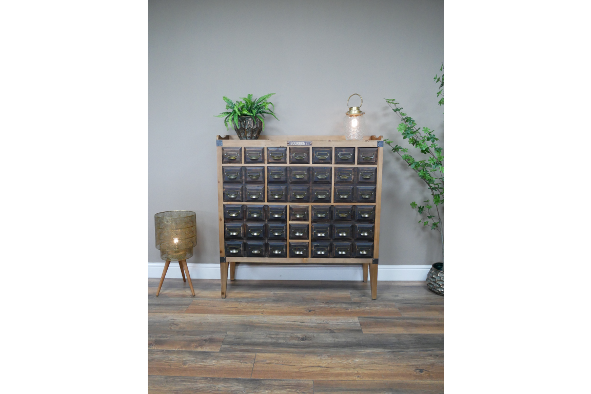 Rustic Wooden Multi-Drawer Cabinet – Vintage Storage – LIVE LAUGH LOVE ...