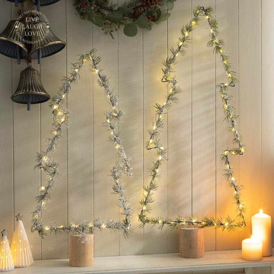 LED Light-Up Christmas Tree with Garland – LIVE LAUGH LOVE LIMITED