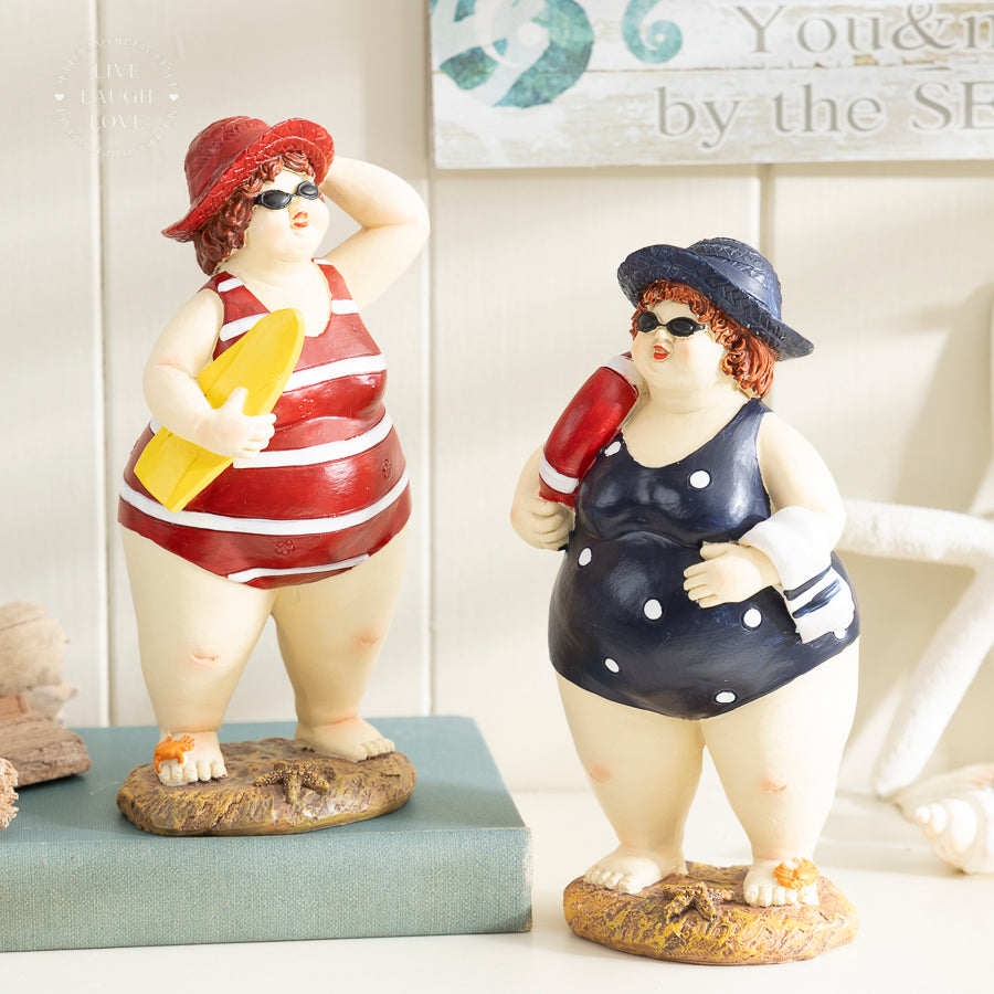 Vintage Beach Figurines - Quirky Swimsuit Ladies Set – LIVE LAUGH LOVE ...