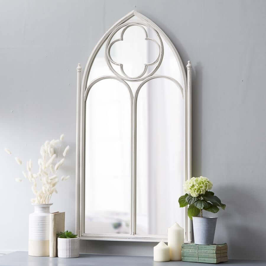 Large White Distressed Metal Mirror – LIVE LAUGH LOVE LIMITED