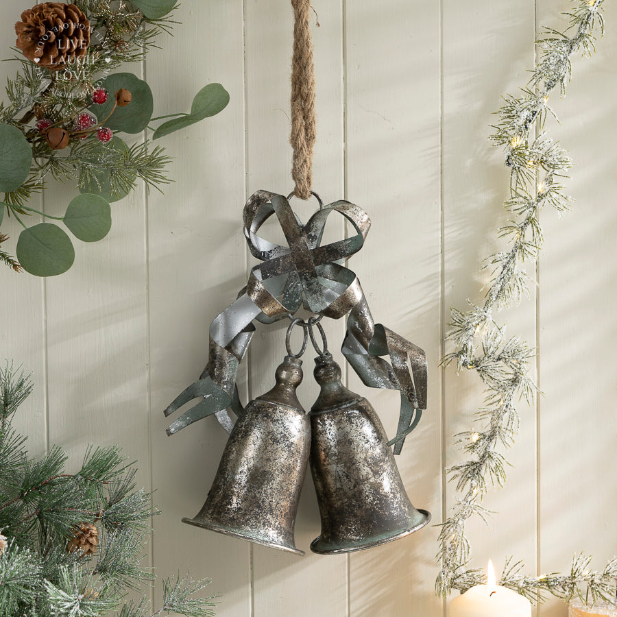 Metal Rustic Christmas Bells on Jute Rope – LIVE LAUGH LOVE LIMITED