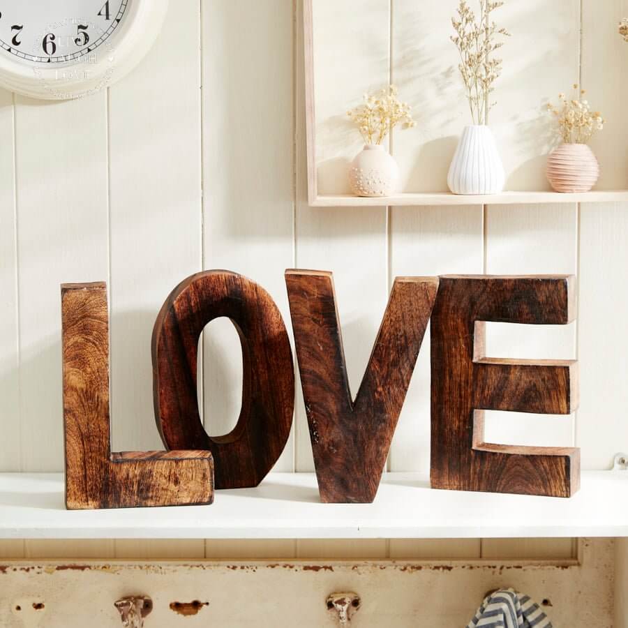 Large Wooden Letters "Love" – LIVE LAUGH LOVE LIMITED