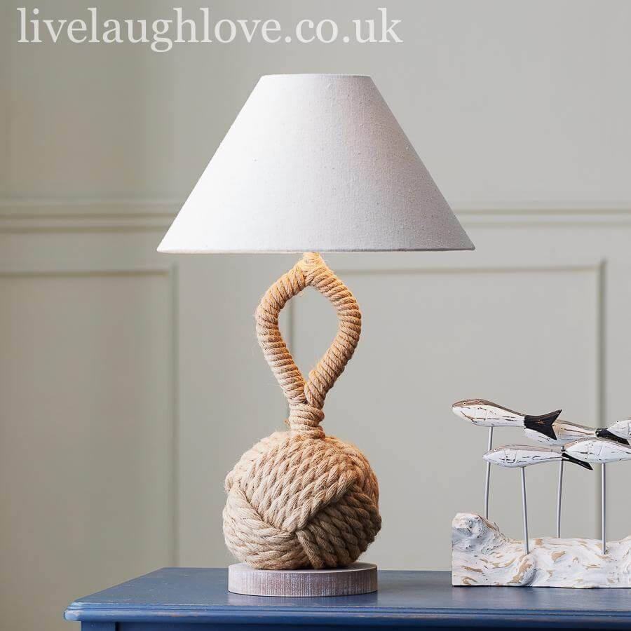 Natural Rope Knot Lamp With Fabric Shade | Live Laugh Love – LIVE LAUGH ...