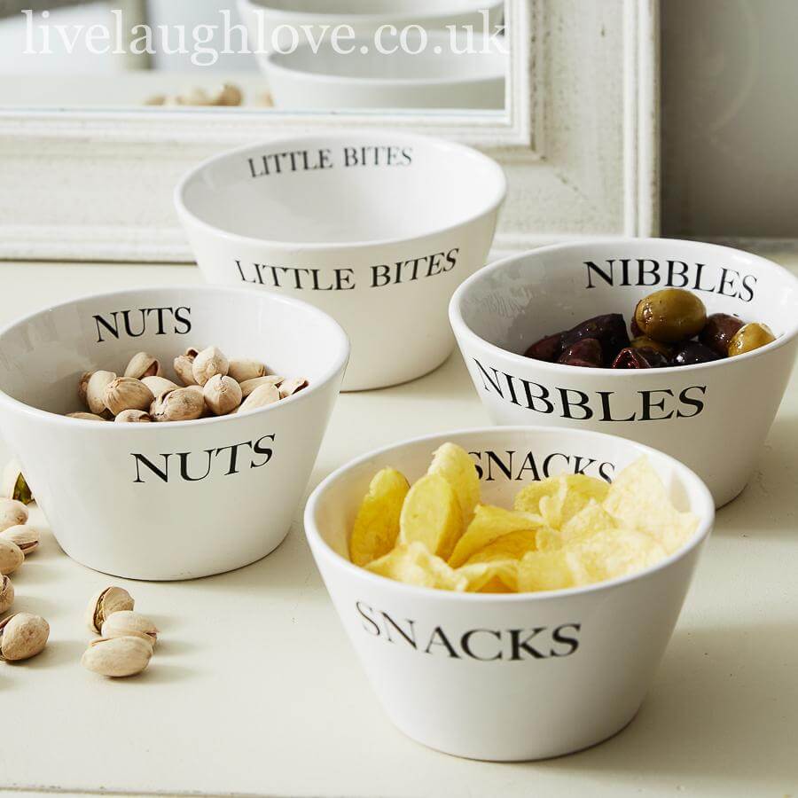 Set Of 4 Ceramic Snack Bowls | Live Laugh Love – LIVE LAUGH LOVE LIMITED