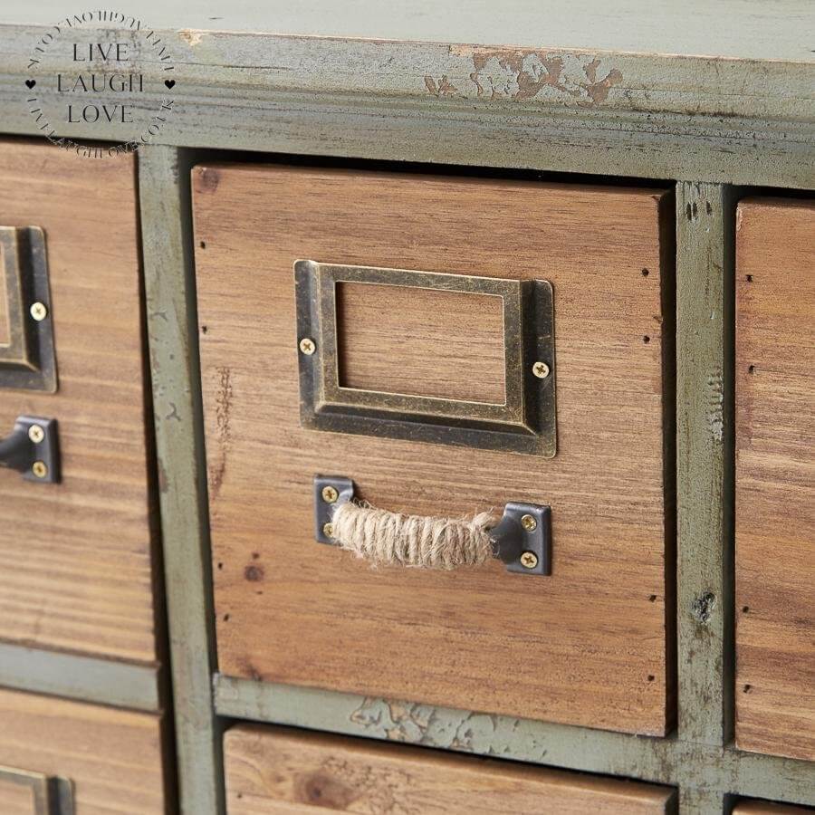 Vintage-Styled Multi Drawer Wooden Cabinet – LIVE LAUGH LOVE LIMITED